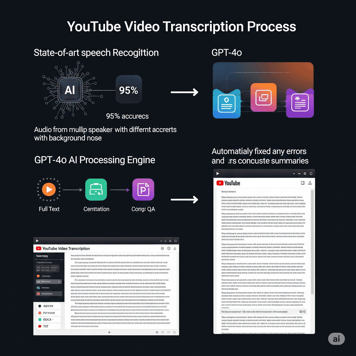 YouTube Transcript Tool - Free AI Video to Text Converter
